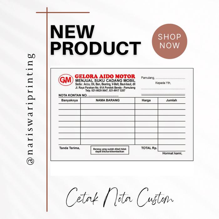 Jual Cetak Nota 1/2 Folio 2ply 1 Warna - Kab. Tangerang - NP Digital ...