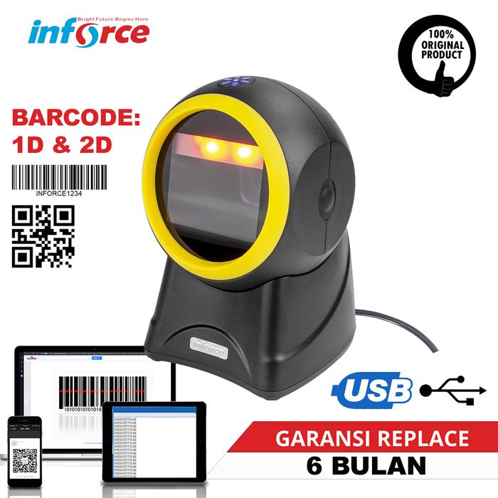Promo INFORCE BARCODE SCANNER T2055 2D/1D USB WIRED KABEL CABLE Cicil 0 ...