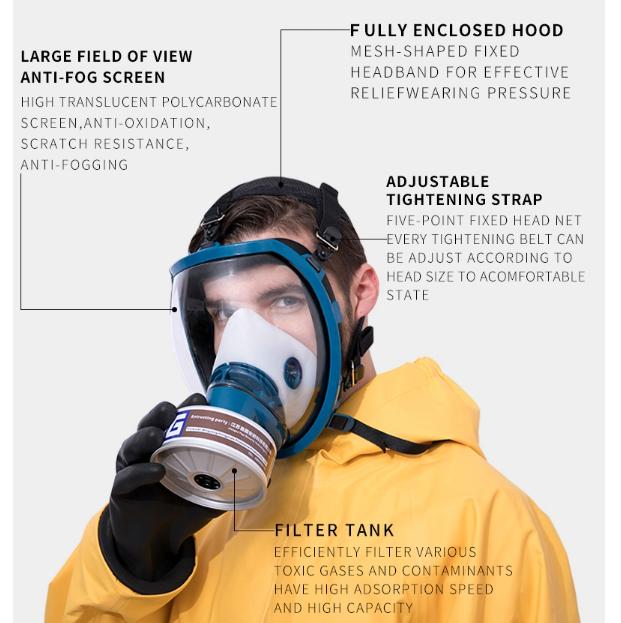 Jual Full Face Gas Mask Single Filter Tank / Masker Respirator - Kota ...