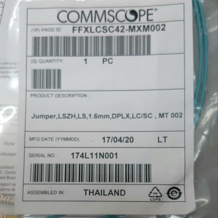Jual Commscope Systimax FO Patch Cord SC LC 2m MM Duplex LSZH Fiber ...