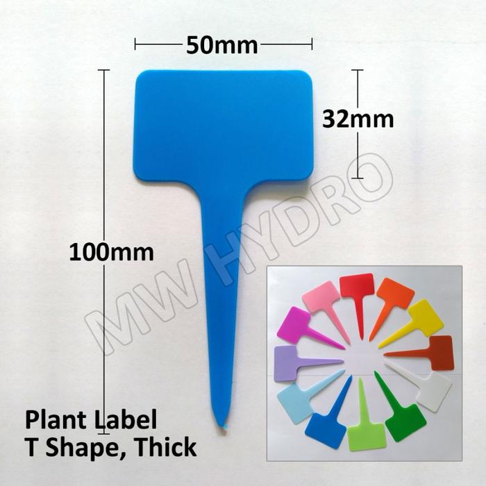Jual Label Tanaman / Plant Label / Tag, Model T Tebal, 5x10cm - Biru ...