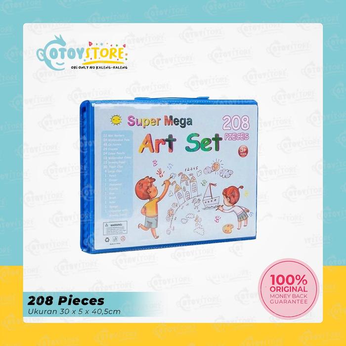 Promo Super Mega Art Set 208 Pcs Crayon / Set Menggambar Mewarnai ...