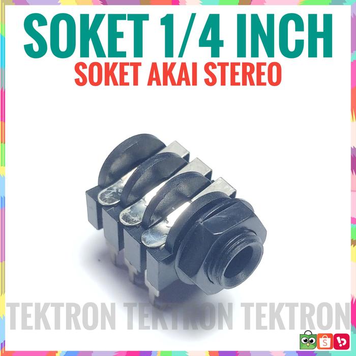 Jual Audio Socket Connector 1/4inch TRS Soket Stereo Konektor Akai ...