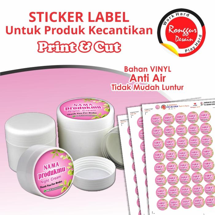 Jual Cetak Sticker vinyl putih glossy tahan air / stiker Label kemasan ...