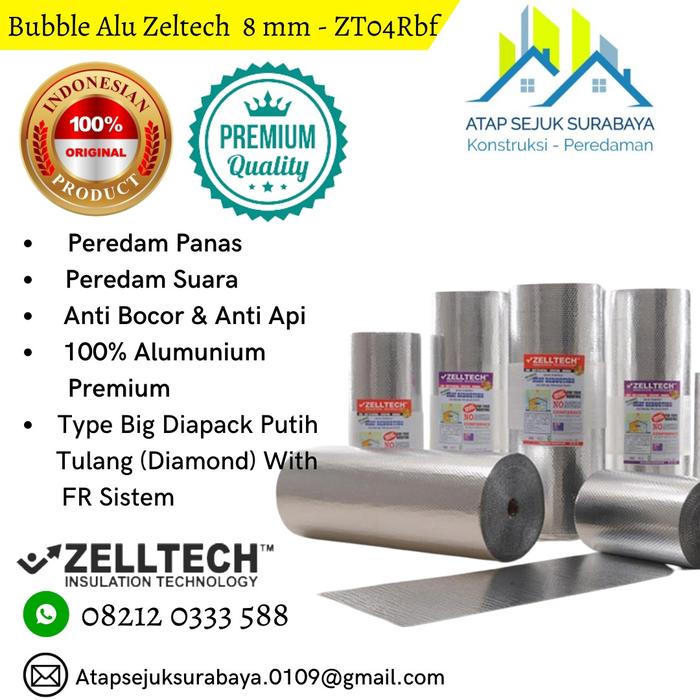 Jual Zeltech Bubble Foil Aluminium Diapack FR 8mm Peredam Panas Atap ...