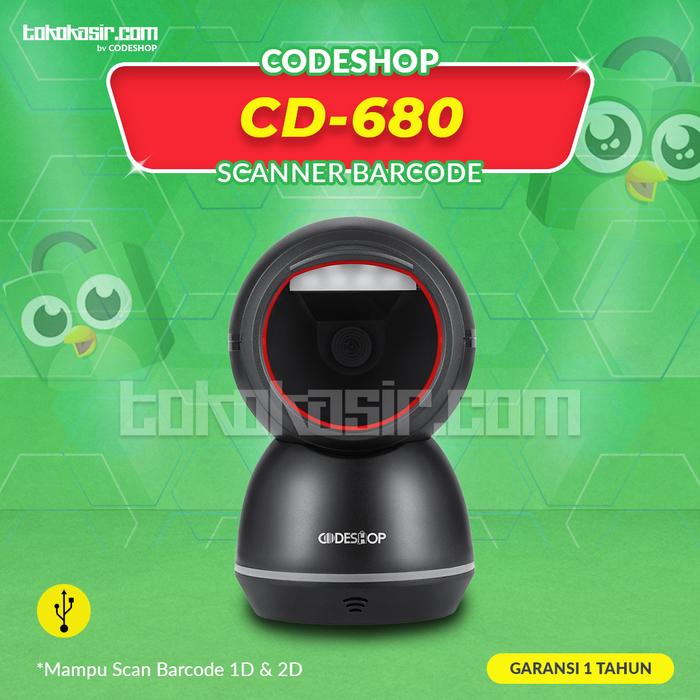 Jual SCANNER BARCODE 1D 2D CODESHOP CD-680 USB DESKTOP KASIR MINIMARKET ...
