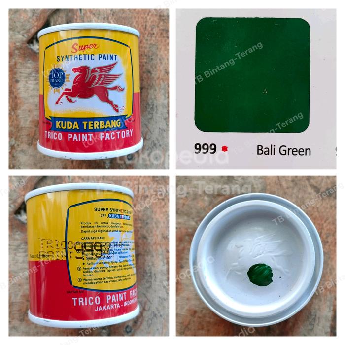 Jual CAT KUDA TERBANG 100 ML BALI GREEN 999 CAT MINYAK BESI KAYU HIJAU ...