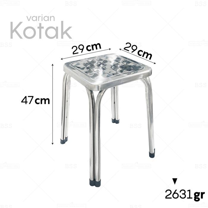 Promo Bangku Kursi stainless baso bulat stainless steel 47cm murah ...