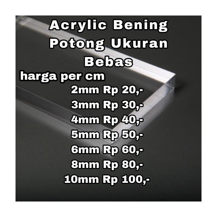Jual Akrilik Bening Potong Ukuran Bebas / Acrylic Ukuran Custom ...