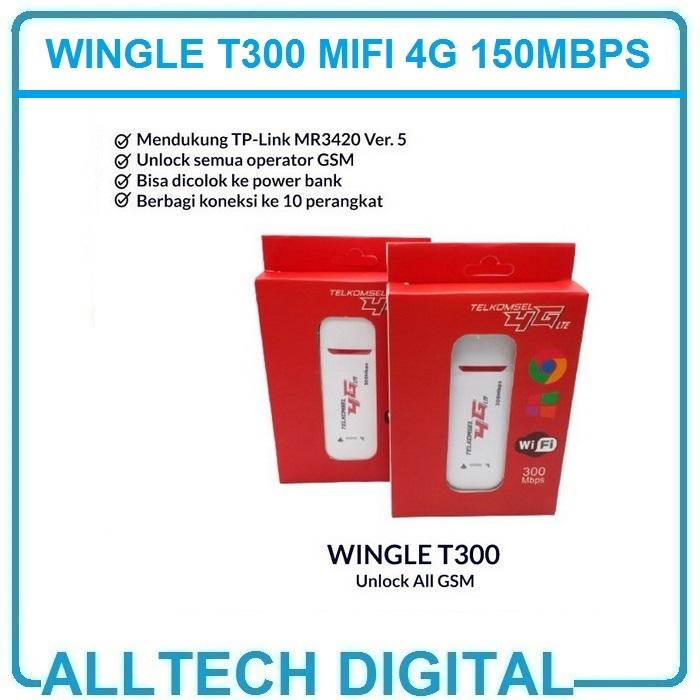 Jual Wingle T300 Modem USB Wifi 4G LTE 300mbps Wingle Power Bank - Kota ...