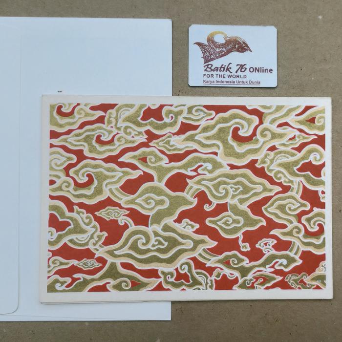 Jual Kartu Ucapan Ukuran Besar L Greeting Cards Batik Megamendung Red ...