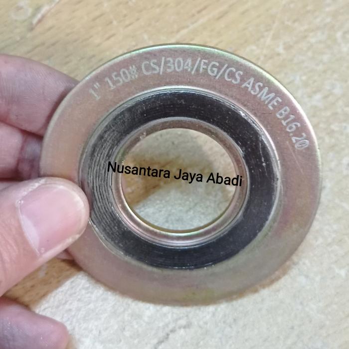 Jual Spiral Wound Gasket SWG Carbon Steel Cs Besi Ansi 150 1 " inchi DN ...