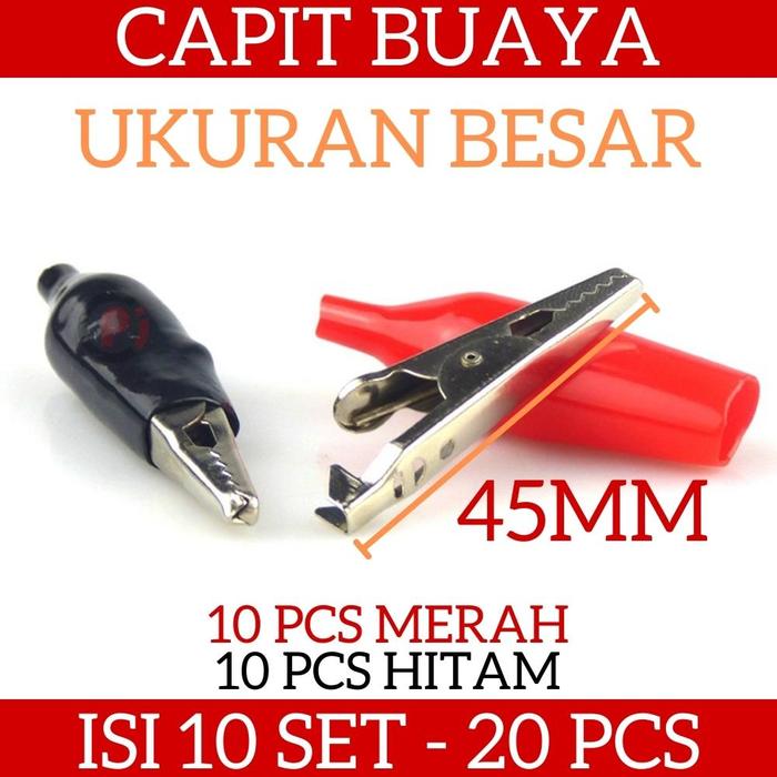 Jual Isi 20 Pcs Jepitan Capit Jepit Buaya Alligator Besar Set Merah ...