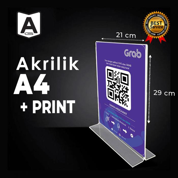 Jual Akrilik Display A4 + Print Tempat QR Scan Tent Card Meja - Jakarta ...