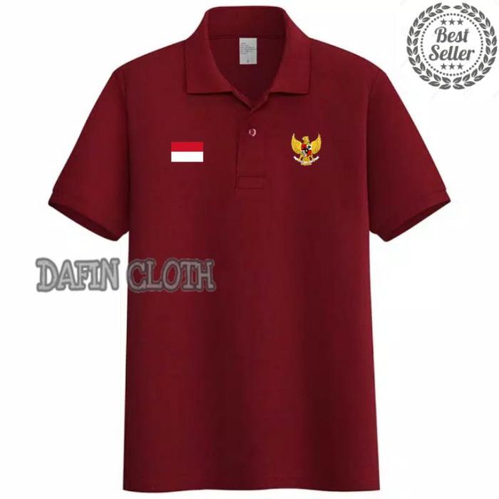Jual Kaos Kerah Pria Polo shirt Kebangsaan Indonesia Garuda Merah Putih ...