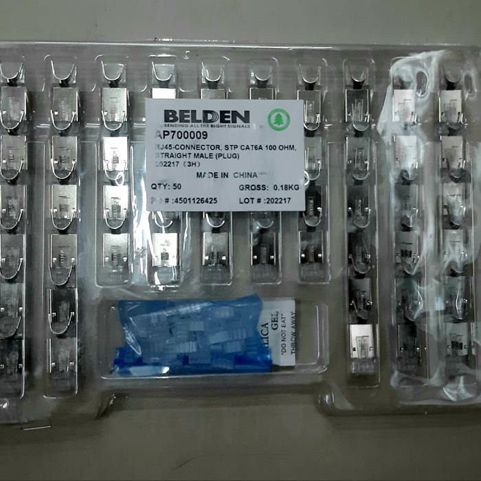 Jual AP700009 Belden RJ45 Connector STP Cat6A 50Pcs pin rj45 cat 6a ...