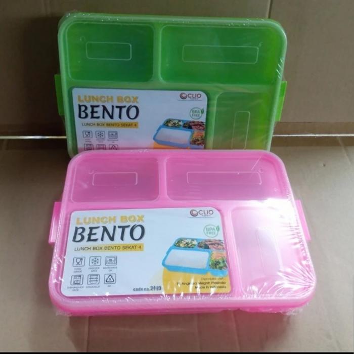 Jual Bento Box/Lunch Box/Tempat Makan Ketring Plastik Clio 4 Sekat ...