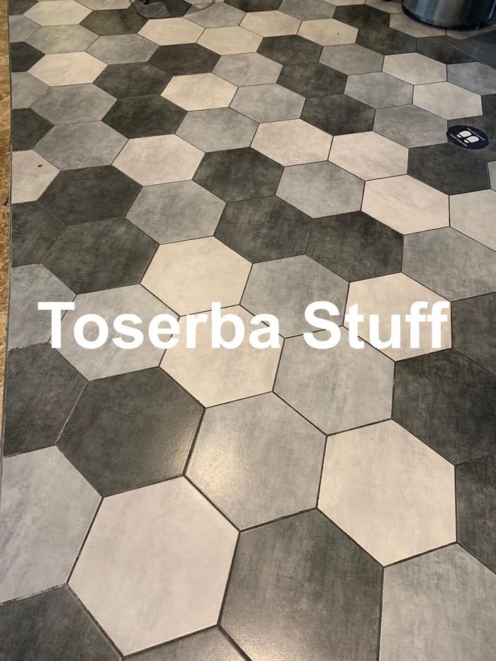 Jual KERAMIK HEXAGONAL SEGI 6 ENAM LANTAI TEMBOK DAPUR HITAM ABU ABU ...