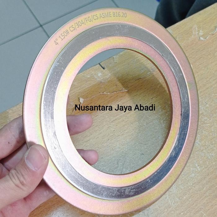 Jual SWG Ansi # 150 Carbon Steel CS 4 inchi - Spiral Wound Gasket Besi ...