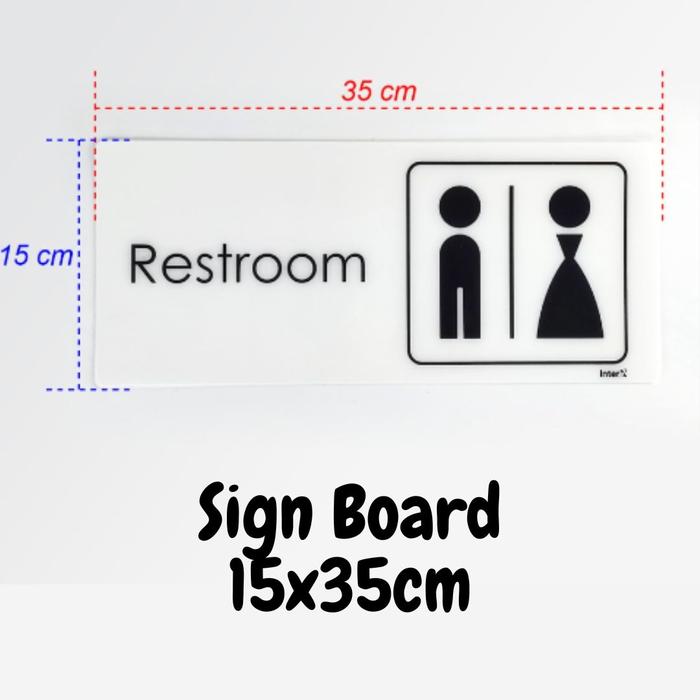 Jual Papan Tanda / Sign Board Restroom 35 x 15 cm Inter X - Jakarta ...