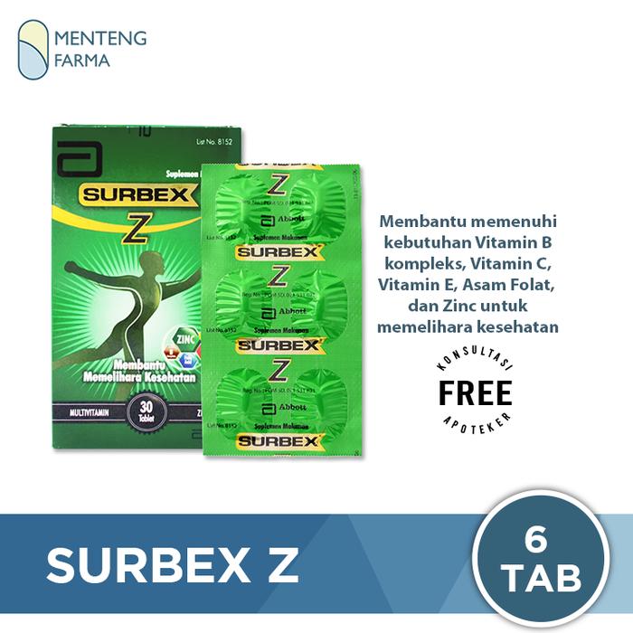 Jual Surbex Z Strip 6 Tablet - Suplemen Untuk Daya Tahan Tubuh ...