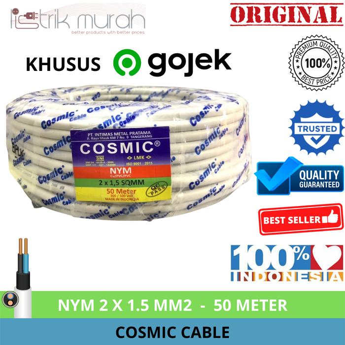Jual COSMIC NYM 2x1.5 50M 50Meter Kabel Listrik Kawat Tunggal Tembaga GOJEK - Jakarta Barat ...