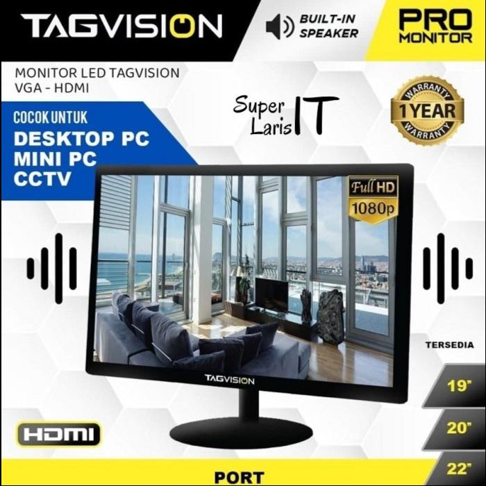 Jual Monitor TAG vision / Tagvision 24 inch support PC CCTV TV HDMI ...
