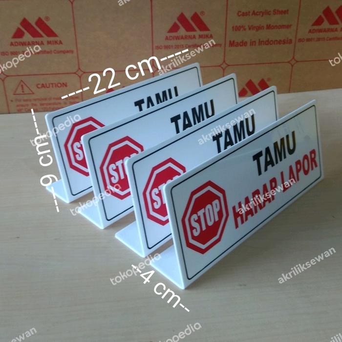 Jual Sign "Tamu Harap Lapor" Sign label Acrylic meja - Kota Tangerang ...