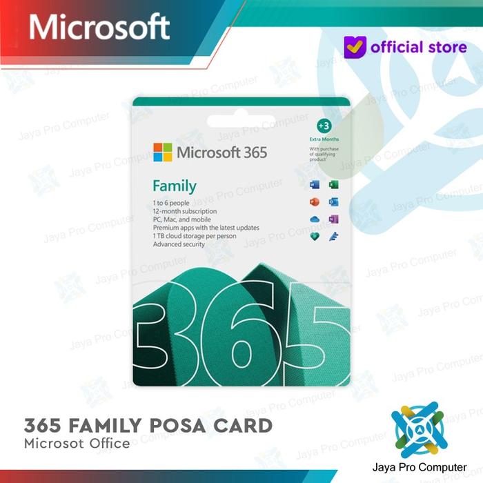 Promo Microsoft Office 365 Family POSA CARD Software Original Pc & Mac ...