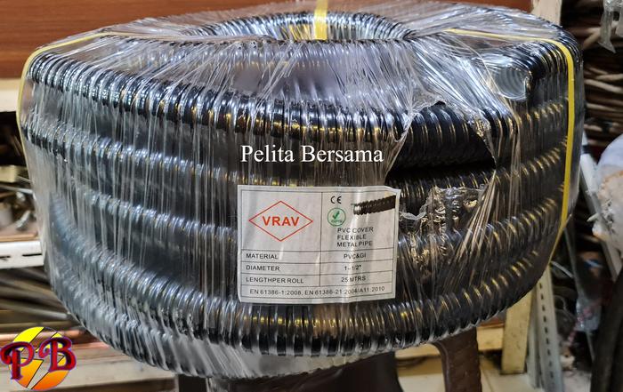 Jual Flexible Metal Pipe 1 1/2 inch / Flexible Conduit 1 1/2 inch (25 M ...