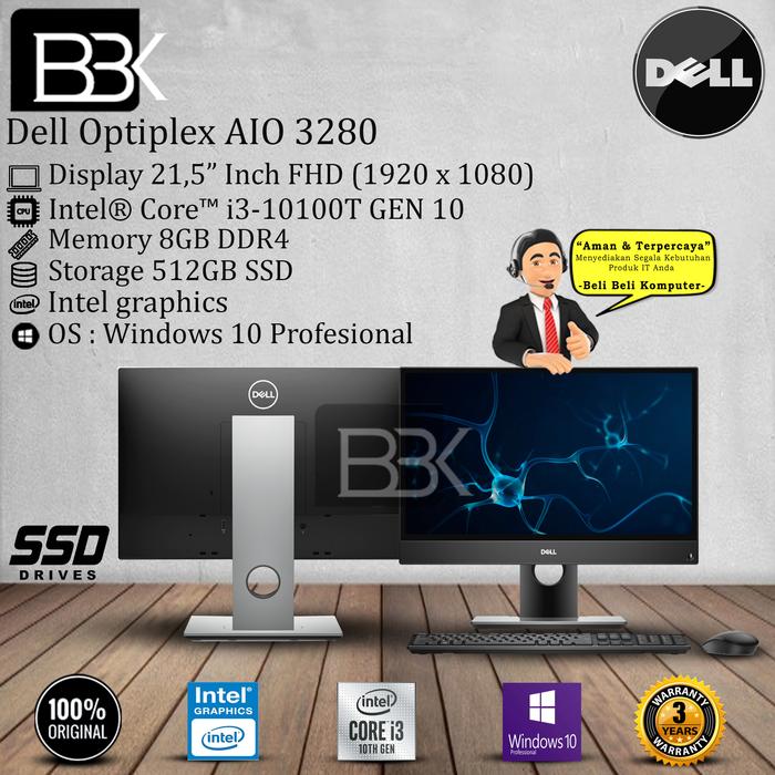 Jual Dell Optiplex AIO 3280 i5-10500T 8GB 16GB 512GB SSD W10Pro 3Yr ...