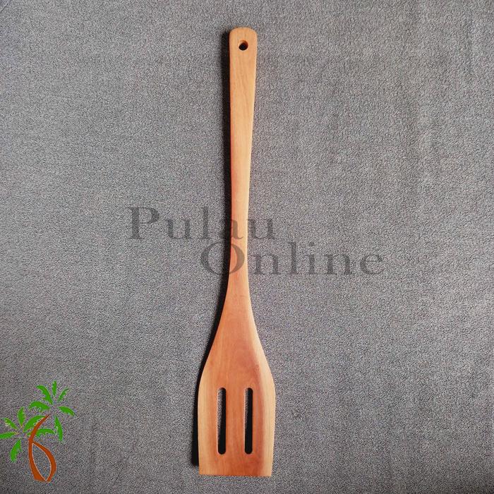 Jual Spatula Kayu Panjang 33 CM / Sutil Kayu Sawo / Sutil Lobang 2 ...