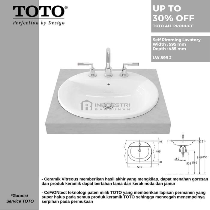 Jual Wastafel Self Rimming TOTO LW899J / Wastafel TOTO (Body Only) - Kab. Bogor - Indoestri ...