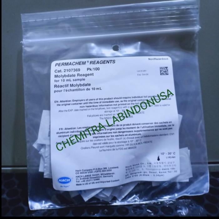 Jual HACH 2107369 Molybdate Reagent Powder Pillows for HR Silica, 10 mL ...
