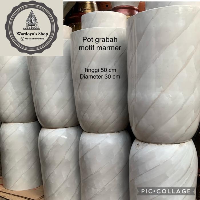 Jual Pot gerabah motif marmer tinggi 50 cm - Jakarta Timur - Wardoyo's ...