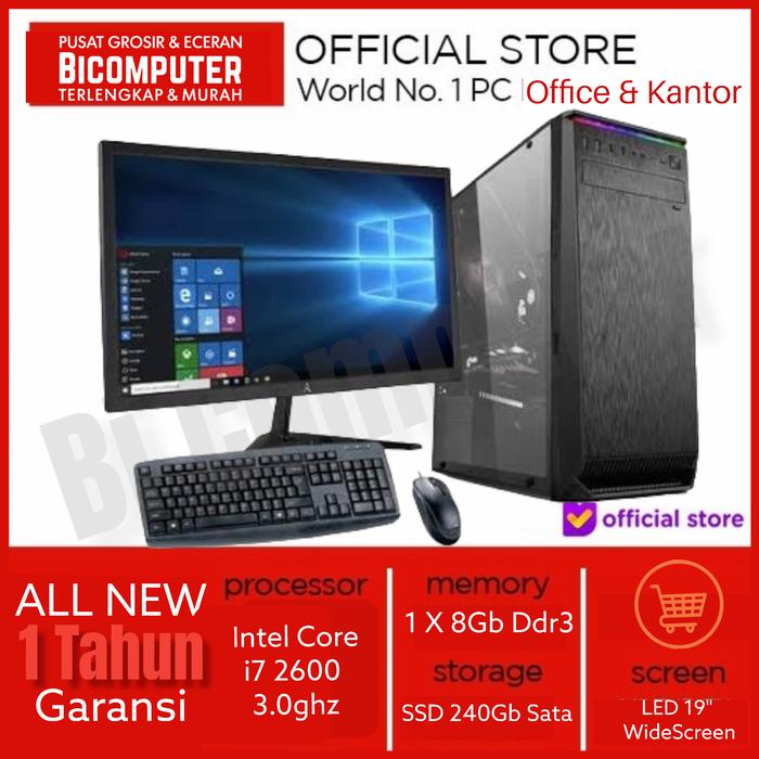 Jual PC Rakitan Admin kantor Office Kasir | CPU Core i7 Fullset + LED 19in - Kota Surabaya ...