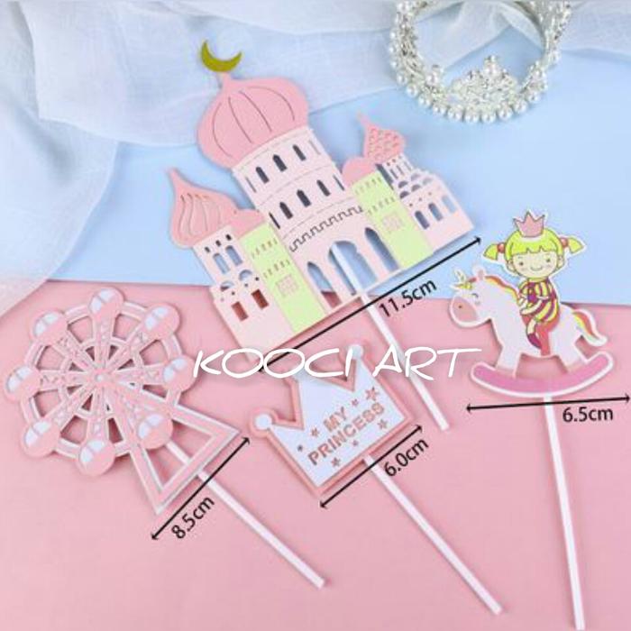 Jual Cake topper tusukan castle istana masjid taj mahal kincir ria ...
