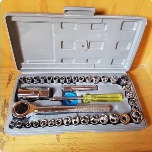 Jual KUNCI SOCK 40 PCS OBENG TOOLSET SOCKET SET SEPEDA MOTOR TOOLS ...