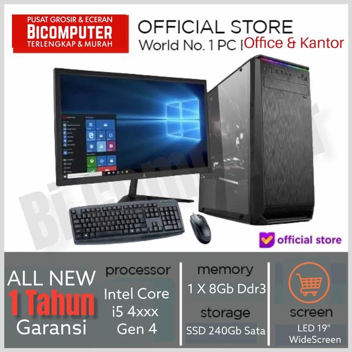 Jual PC CPU Rakitan Core i5 Gen4 Fullset LED 19in Office | Admin | Kantor - Kota Surabaya - Bi ...