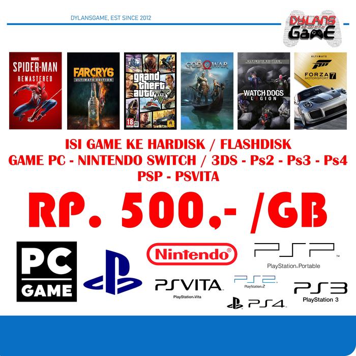 Jual ISI HARDISK GAME PC - SWITCH - 3DS - PS3 - PS4 HEN - PSP - PSVITA ...