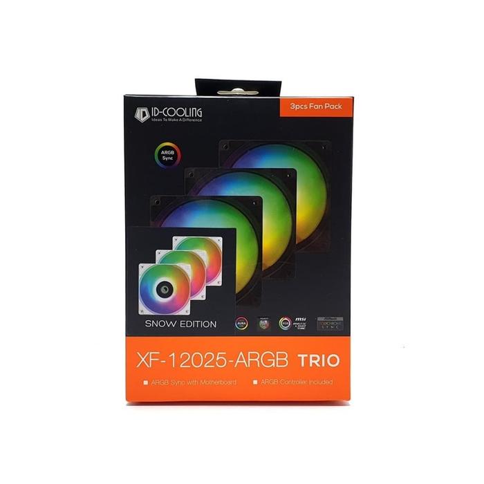 Jual ID-COOLING XF-12025 ARGB TRIO SNOW 120mm Addressable LED Sync PWM Fan - Kota Bandung ...