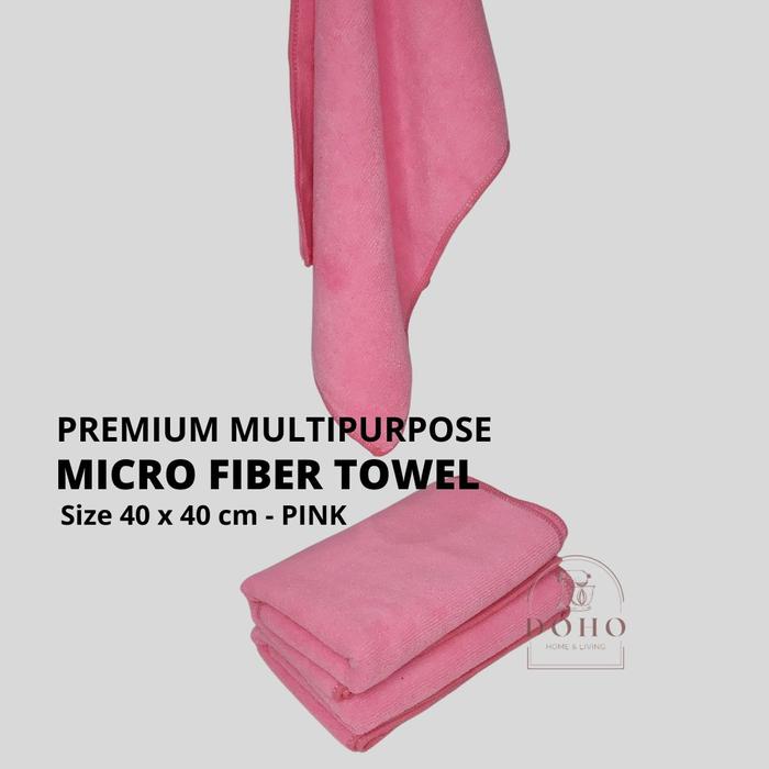 Jual PREMIUM MICRO FIBER TOWEL 40x40 / Kain Lap Microfiber - Merah Muda ...