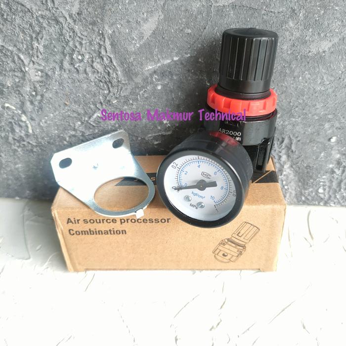 Jual 1/4" Air Regulator Pengatur Tekanan Angin Kompresor Tabung Snow ...