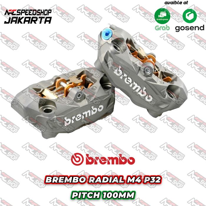 Jual Kaliper Brembo M4 P32 Pitch 100mm Universal M432 P32 Grey silver logo - Jakarta Pusat ...