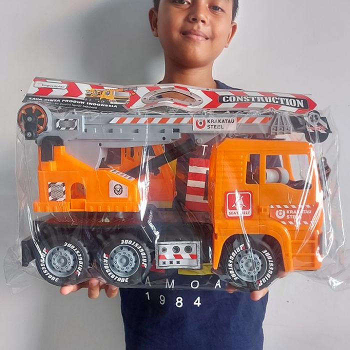 Jual Mainan Truk Crane Jumbo Truck Kontruksi Derek Besar Mobil Mobilan ...