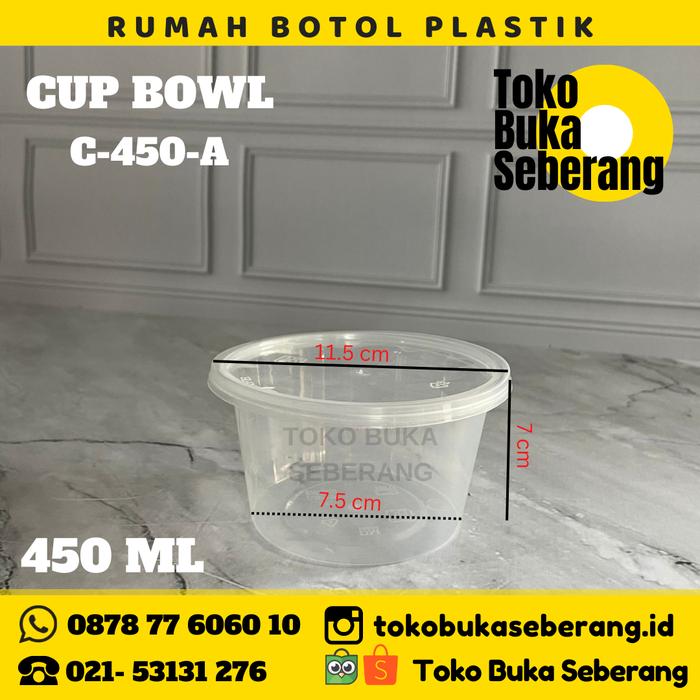 Jual Cup puding / tempat puding / cup bening / wadah plastik 450ml ...