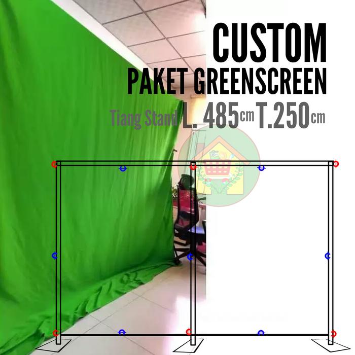 Promo Backdrop Custom background greenscreen tiang dan kain greenscreen ...