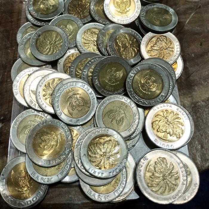 Jual 1 Keping Coin 1000 BimetaL Kelapa Sawit tahun campur kondisi ...