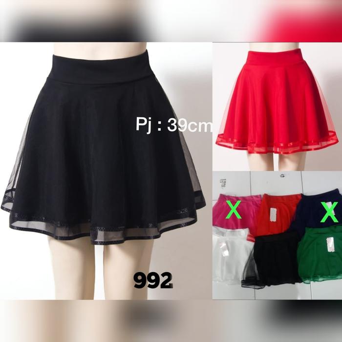 Jual Mini Skirt 992 Rok Tile Import Merah Putih Hitam Hijau Bahan ...