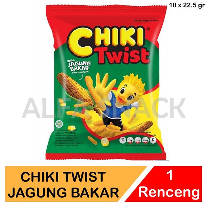 Jual Chiki Twist Jagung Bakar Roasted Corn Kemasan Renceng 10 x 22.5 ...